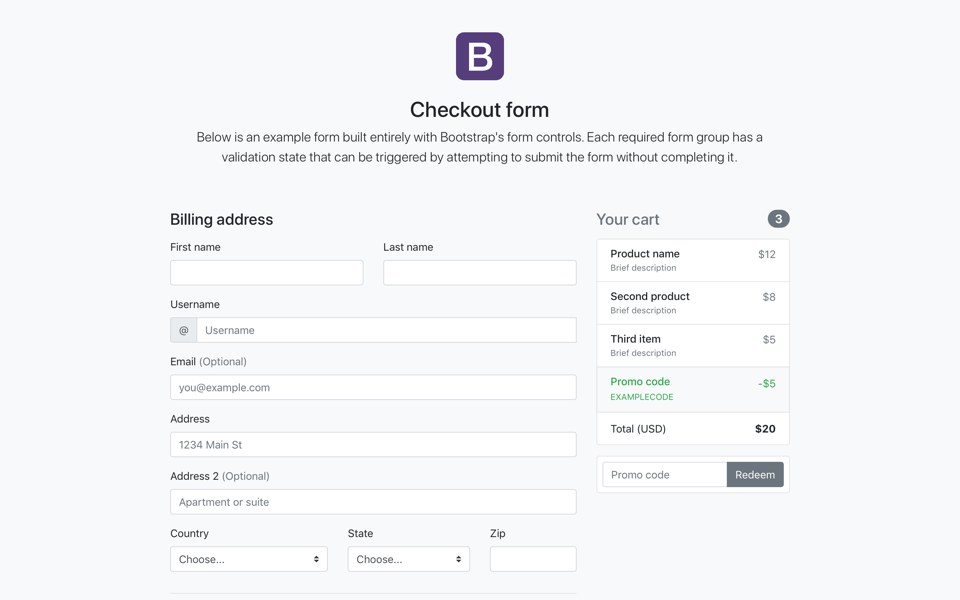 Examples · Bootstrap RTL v4.6